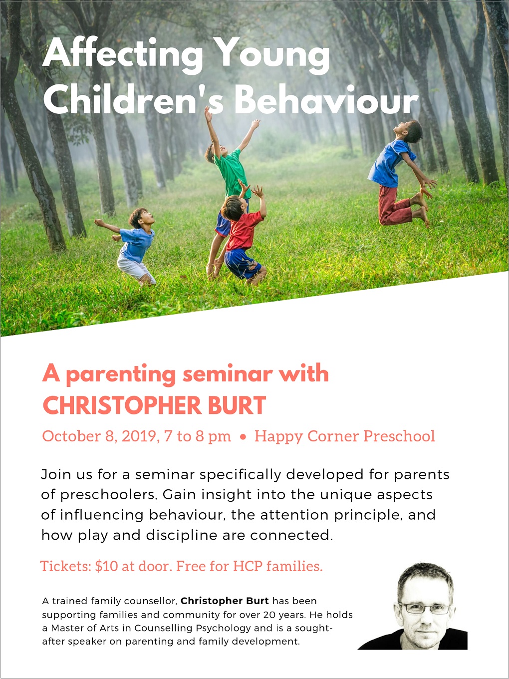 October 8 @7pm, Christopher Burt – Affecting Young Children’s Behaviour ...